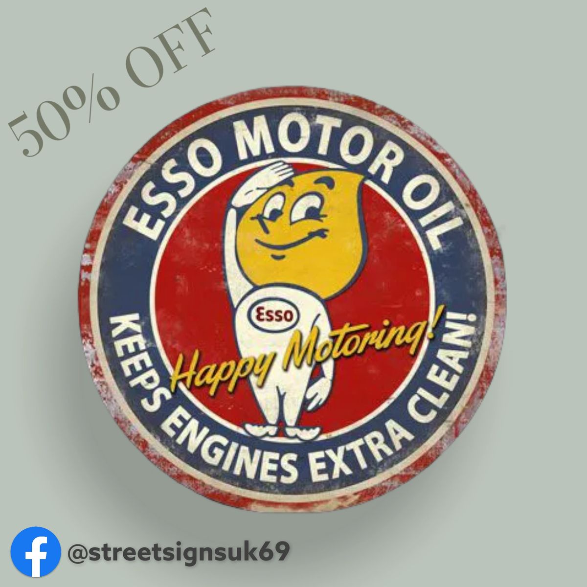 Esso Motor Oil Vintage Look self adhesive vinyl decal sticker Esso Motor Oil Vintage Look self adhesive vinyl decal sticker